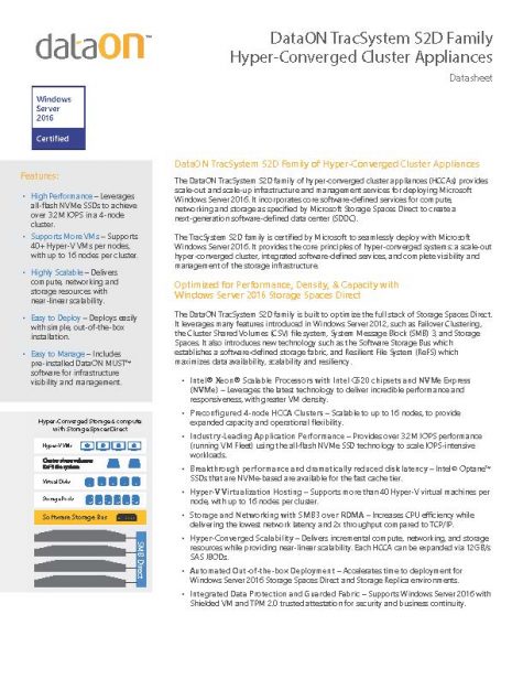 Windows Server 2016 Storage Spaces Direct (S2D) Certified Ready Node