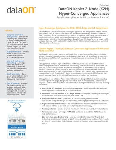 DataON-Kepler-2-Node-(K2N)-Family-Datasheet_May-2019 · DataON is a ...