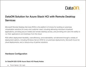 DataON-Azure-Stack-HCI-VDI-Solution-Brief · DataON is a Hybrid Cloud Computing Company